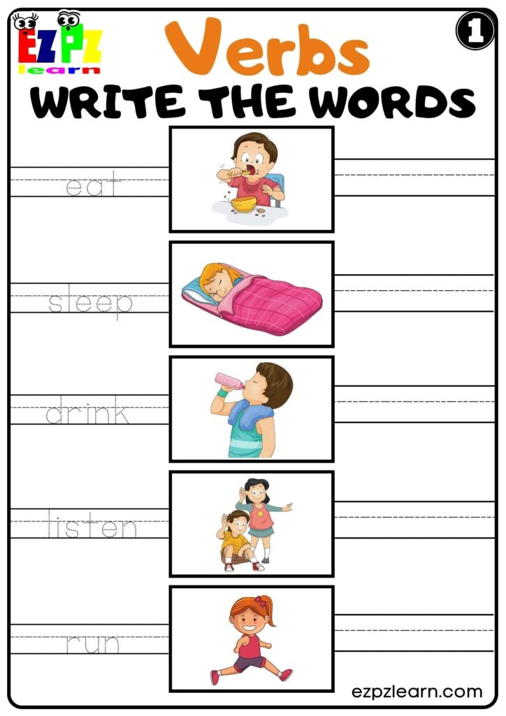 Action Verb Worksheet - Ark for Kids
